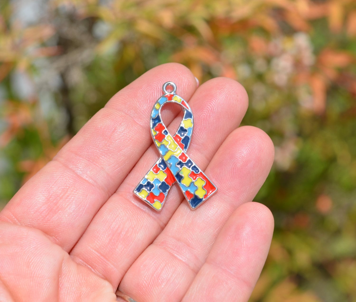 5 Autism Awareness Large Ribbon Charms SC3506 - Etsy