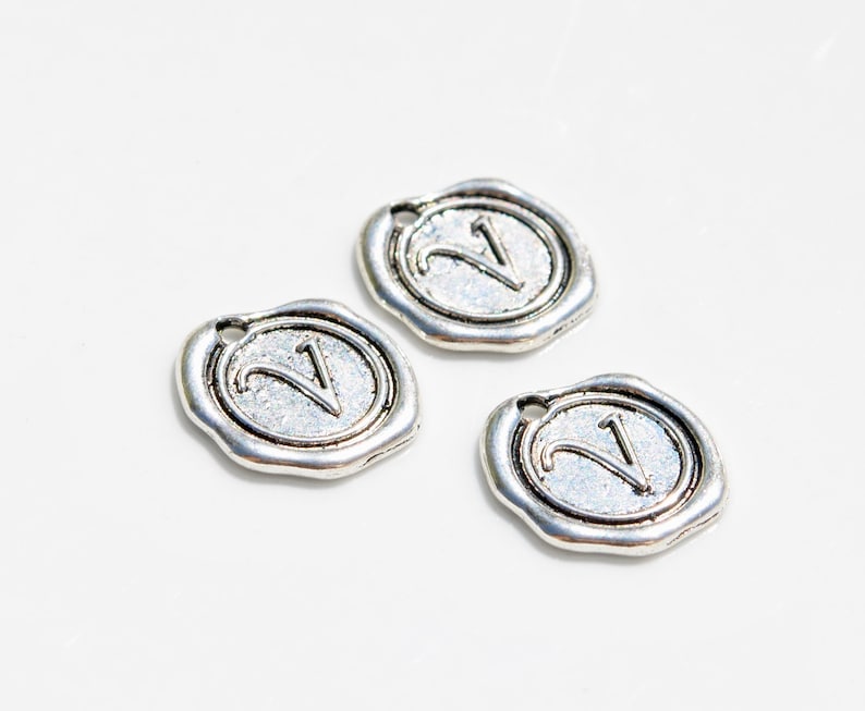 5 Letter V, Wax Stamp Silver Tone Charms SC2171 - Etsy