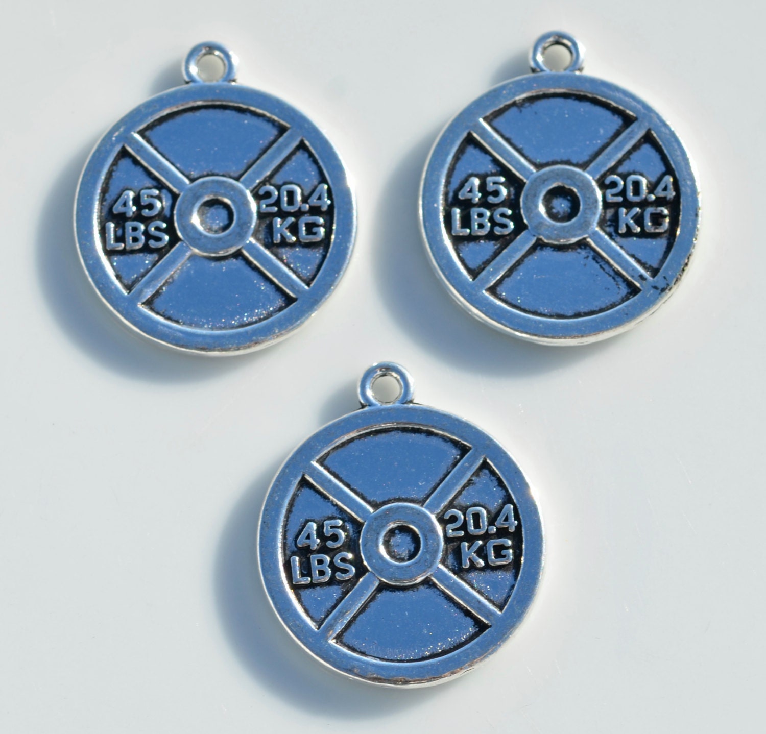 5 Silver Weight Lifting Charms SC5374 - Etsy