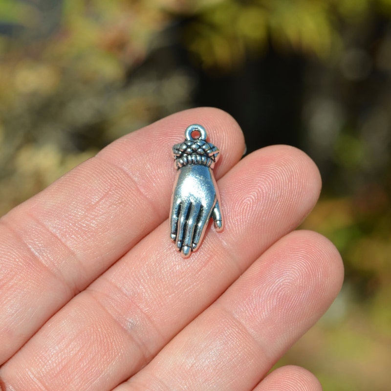 Silver Hand Charm - Etsy
