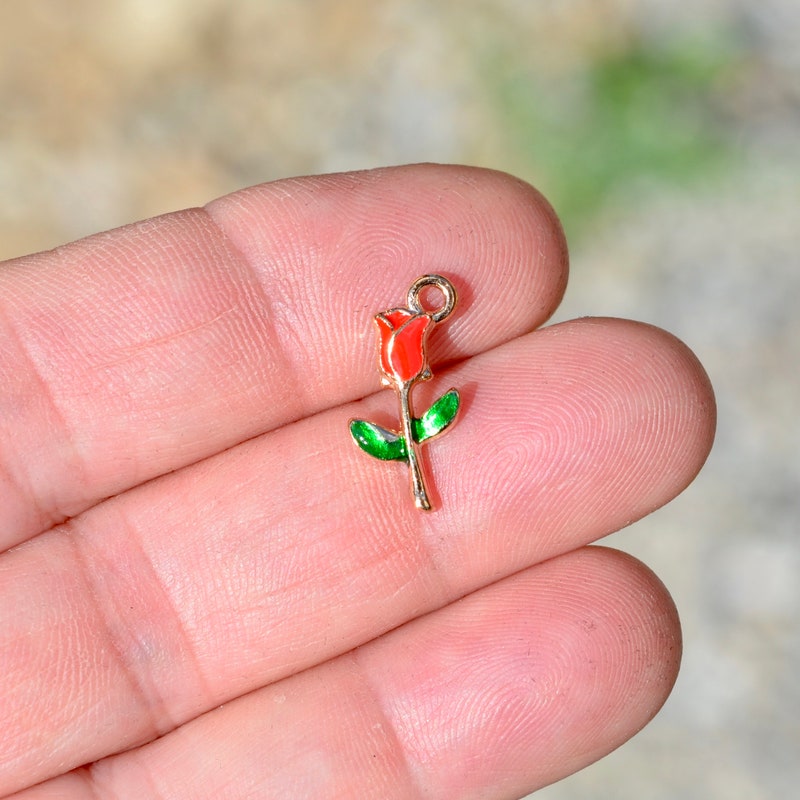 Red Rose Charm - Etsy