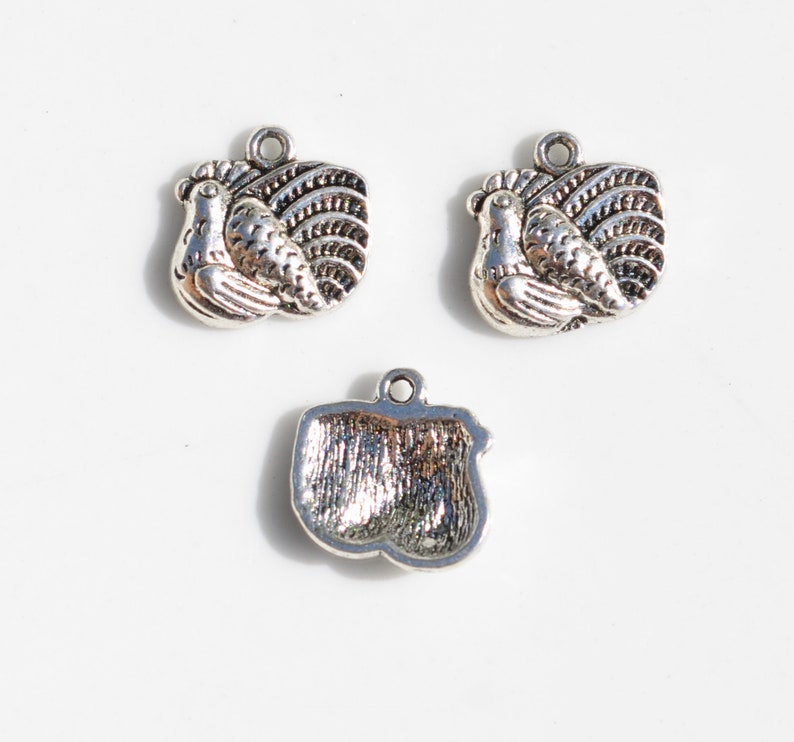 BULK 50 Turkey Silver Tone Charms SC2255 - Etsy