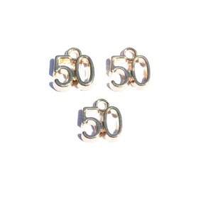 5 Number 50 Gold Tone Charms GC1868 - Etsy