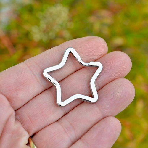 1 Stainless Steel Star Shape Split Key Ring F319 | Etsy