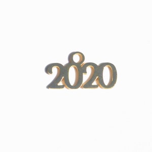 1 Year 2020 Gold Plated Stainless Steel Charm GC2401 - Etsy