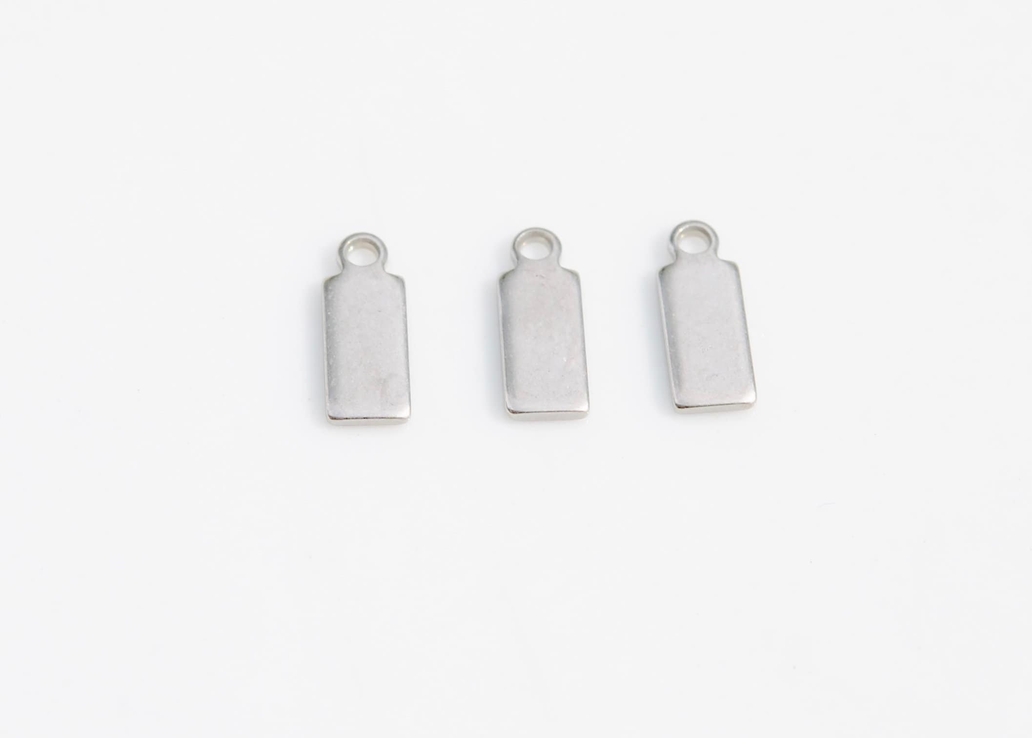 20 Stainless Steel Tiny Rectangle Blank Charms EB67 | Etsy