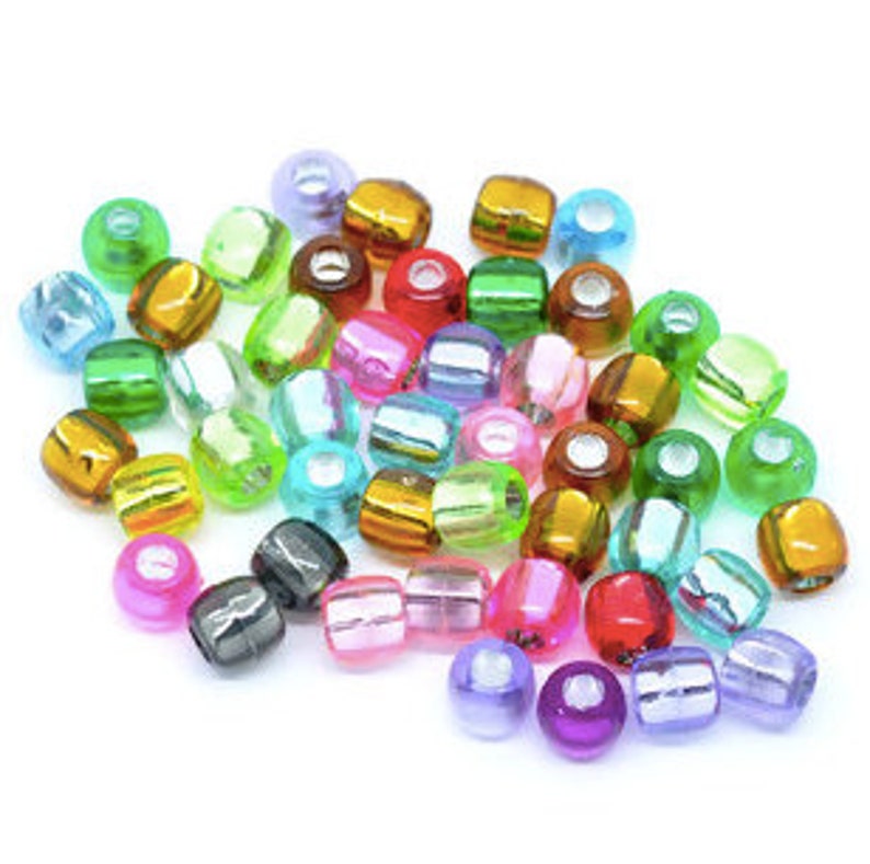BULK 100 Multi Colored Acrylic Cylinder Beads 7mm BD1074 - Etsy