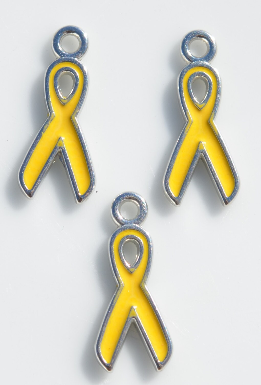 1 Yellow Enamel Cancer Awareness Ribbon Charm SC3044 - Etsy