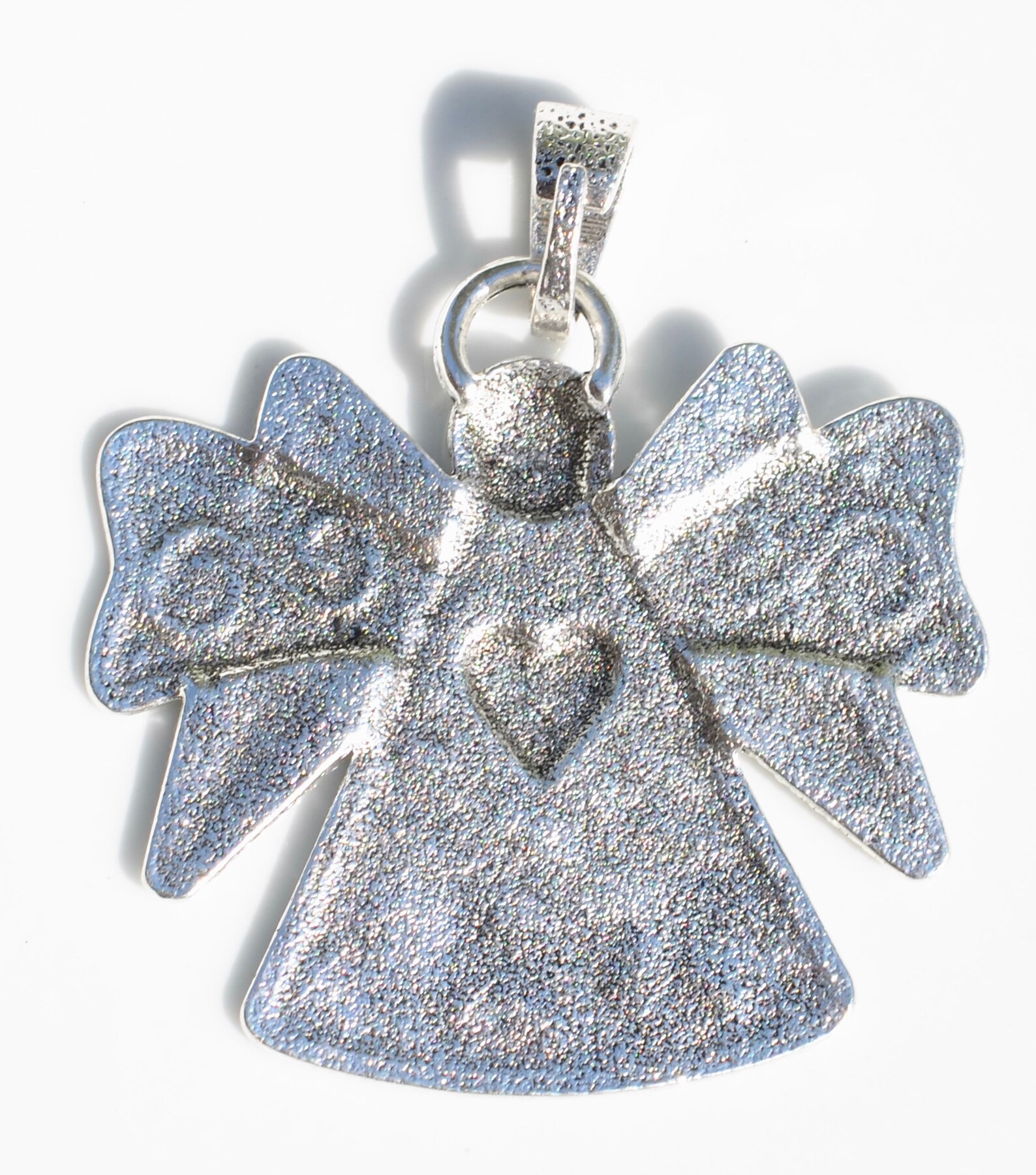 1 Large Angel With a Heart Silver Tone Pendant SC6945 - Etsy