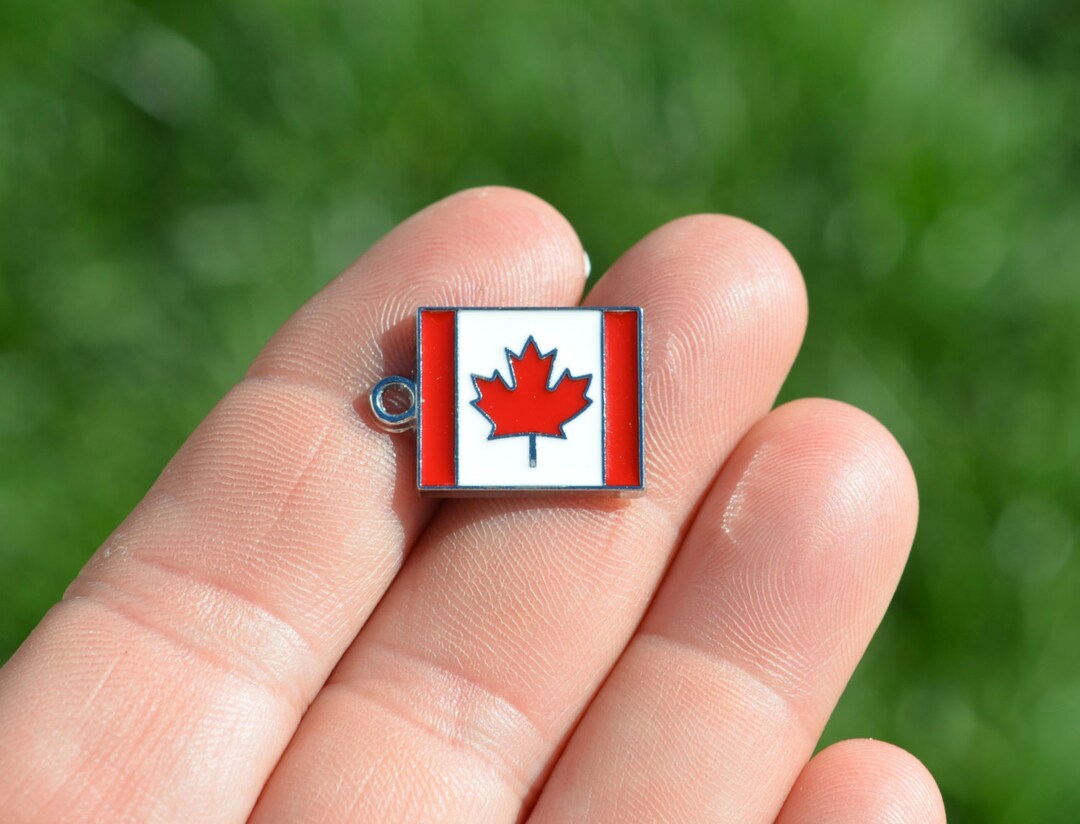 BULK 10 Canadian Flag Red and White Enamel Charms SC6528 - Etsy