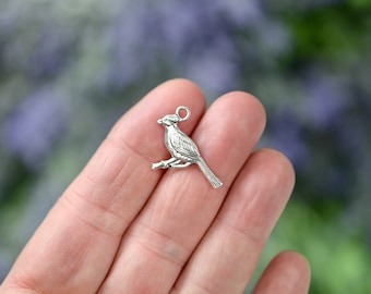 Sterling Silver Cardinal Bird Charm Backyard Birdwatching 3D Solid 925 ...