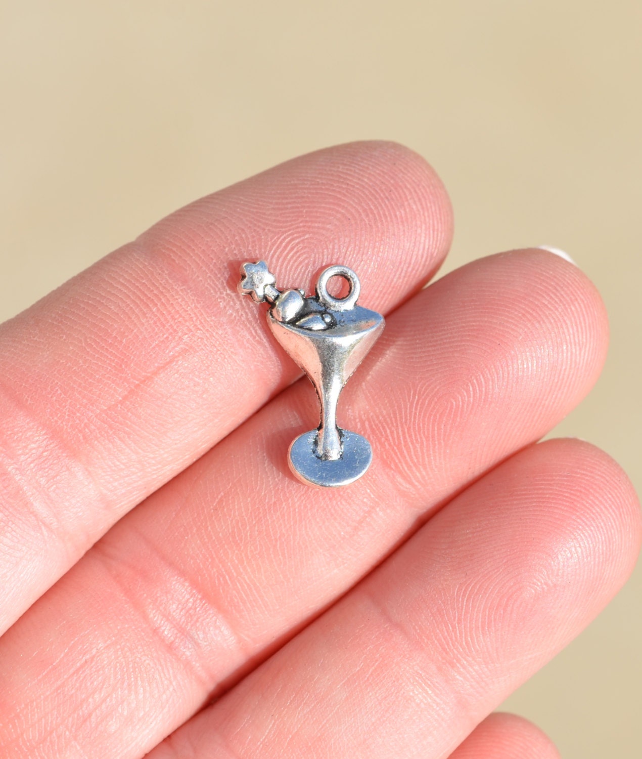 10 Martini Silver Tone Charms SC2450 - Etsy
