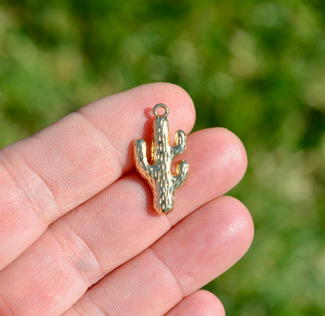 1 Gold Plated Cactus Charm GC5404 - Etsy