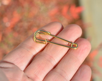 Gold Kilt Pins Three Loops Safety Pins Brooch 16x64mm Set of - Etsy