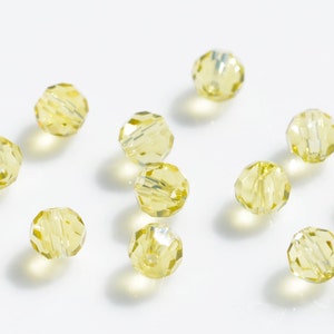 90 Light Yellow Crystal Round Beads 4mm BD344 - Etsy