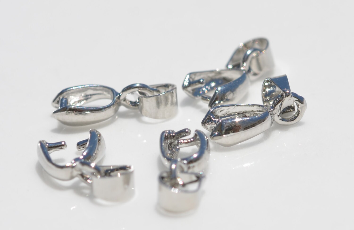 BULK 50 Bright Silver Plated Pinch Clip 15mm Bail F670 - Etsy