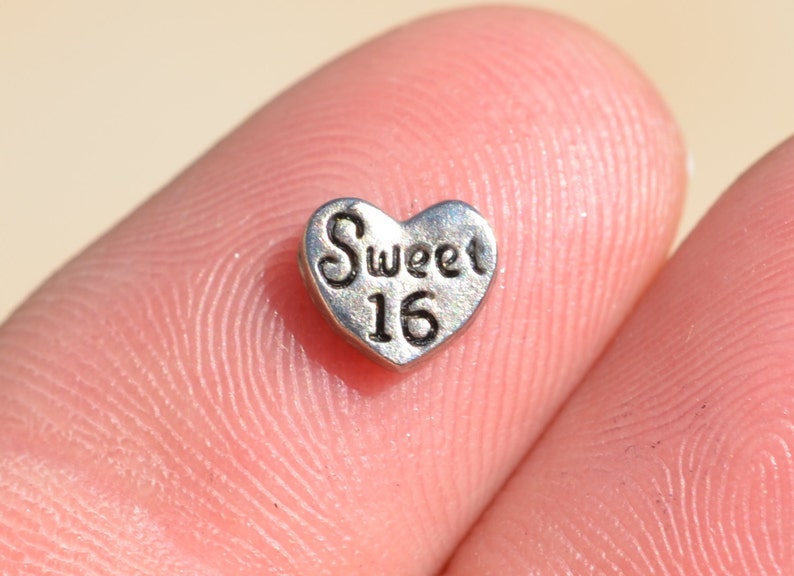 Memory Locket Sweet 16 Heart Charm FL218 | Etsy