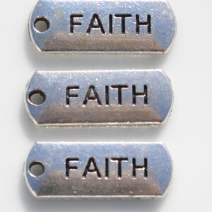 BULK 50 FAITH Silver Tone Word Charms SC3740 - Etsy