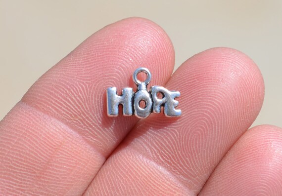 20 HOPE Silver Tone Charms SC2024 | Etsy