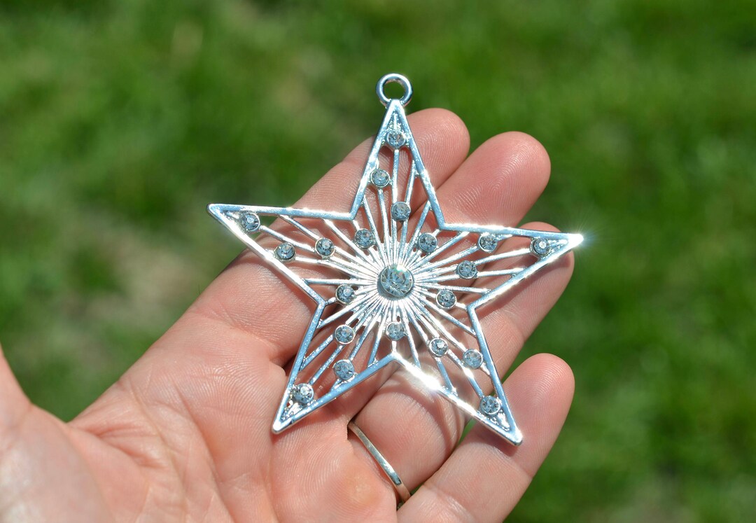BULK 10 Large Silver Star Charm SC6122 - Etsy