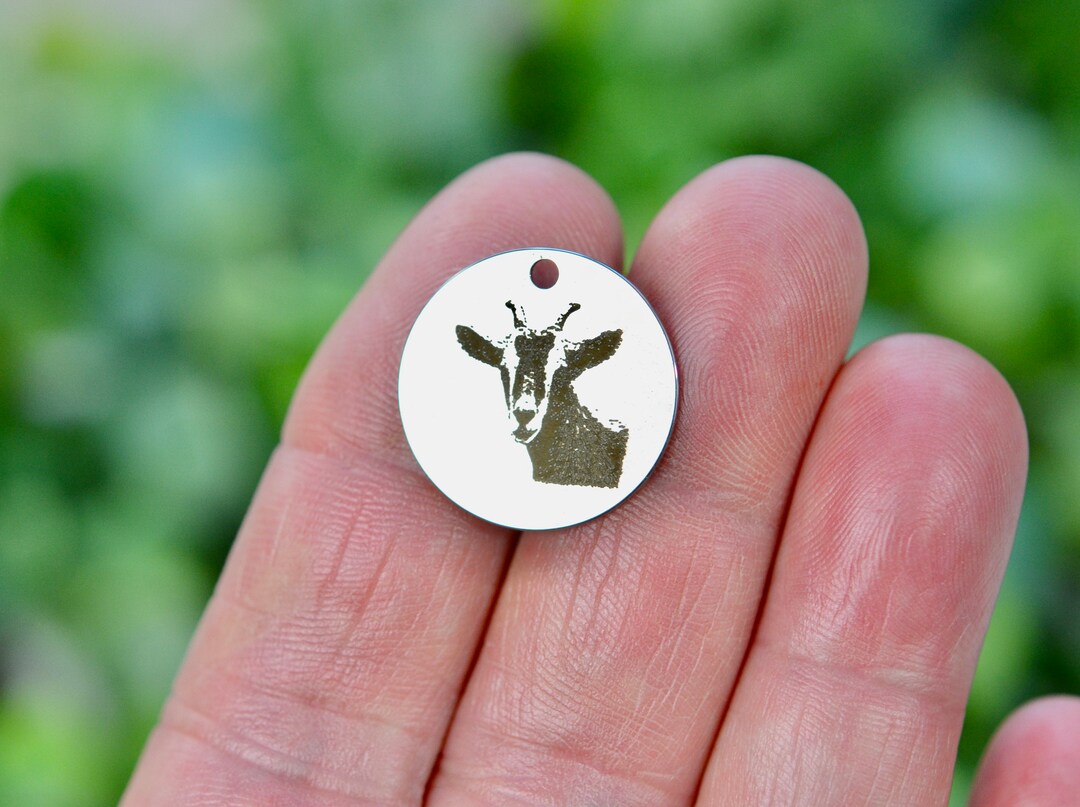 Goat Custom Laser Engraved Stainless Steel Charm CC1176 - Etsy