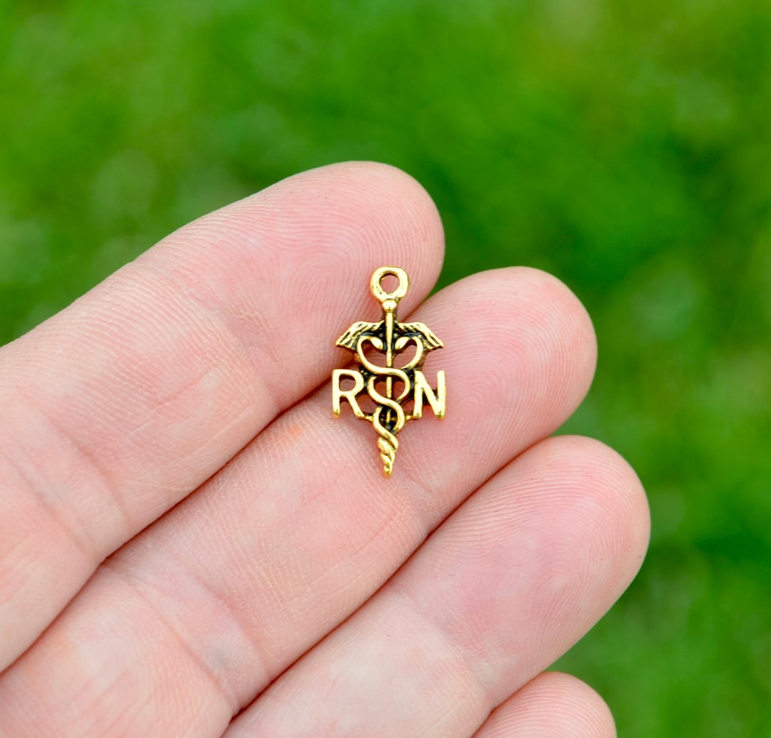 10 Nurse RN Gold Tone Charms GC3261 - Etsy