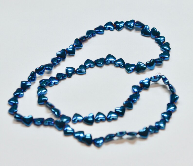 1 Strand Blue Hematite 6mm Heart Shaped Beads BD237 - Etsy