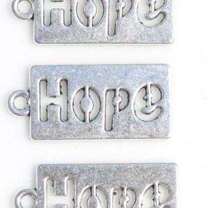 10 HOPE Silver Tone Charms SC1509 - Etsy