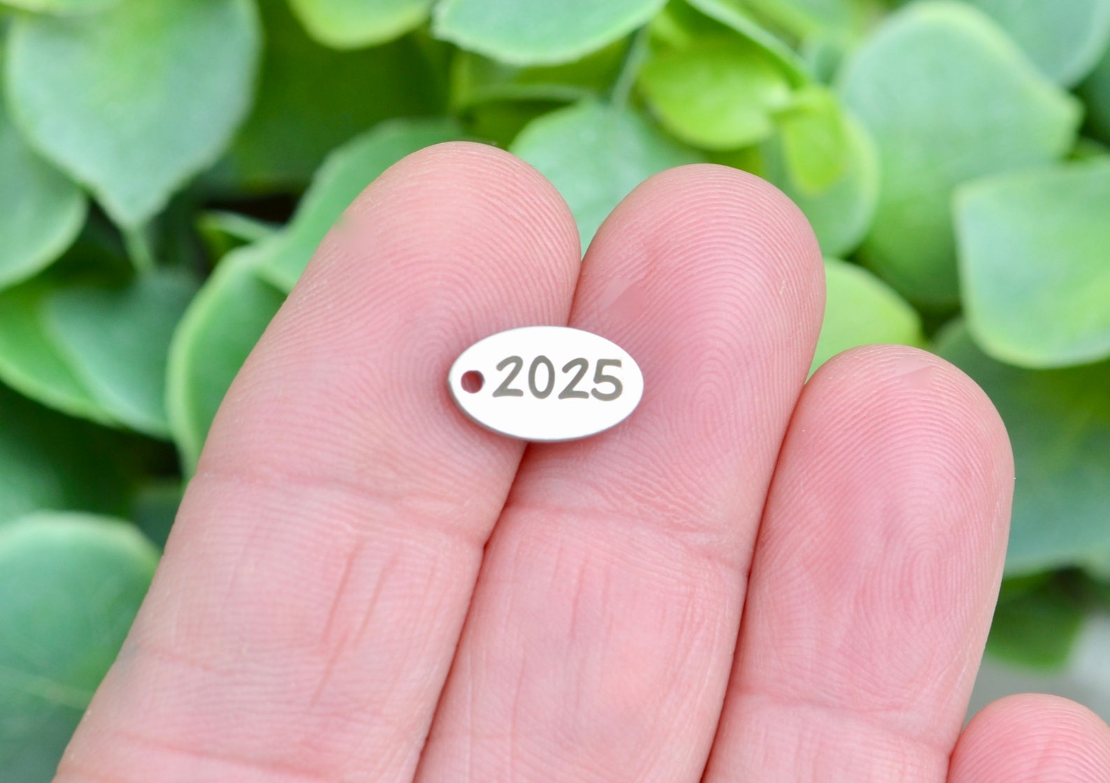 Year 2025, Stainless Steel Custom Laser Engraved Oval Charm CC191 - Etsy