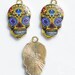 5 Sugar Skull Gold Tone With Enamel Charms GC3602 - Etsy