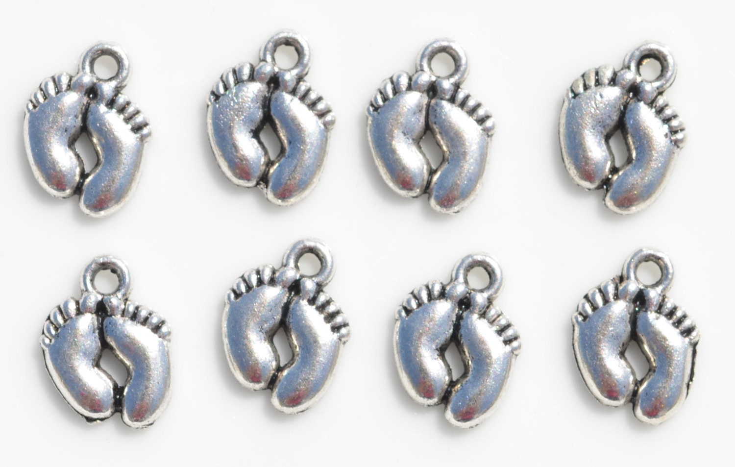 BULK 50 Little Silver Feet Charms SC1891 - Etsy