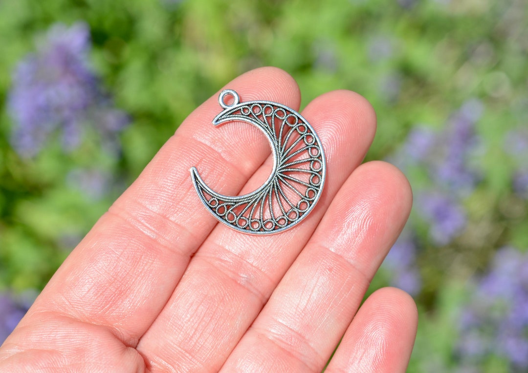 BULK 20 Half Moon Silver Tone Charms SC5460 - Etsy