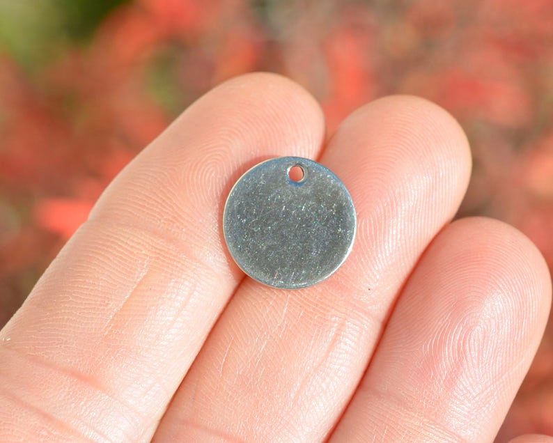 10 Stainless Steel Blank Disc 15mm Charms EB16 - Etsy