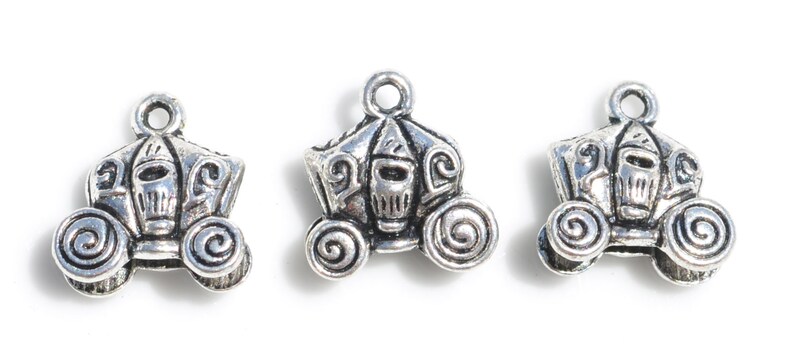 1 Pumpkin Chariot Silver Tone 3D Charm SC5173 - Etsy