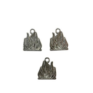 5 Fire Silver Tone Charms SC6760 - Etsy