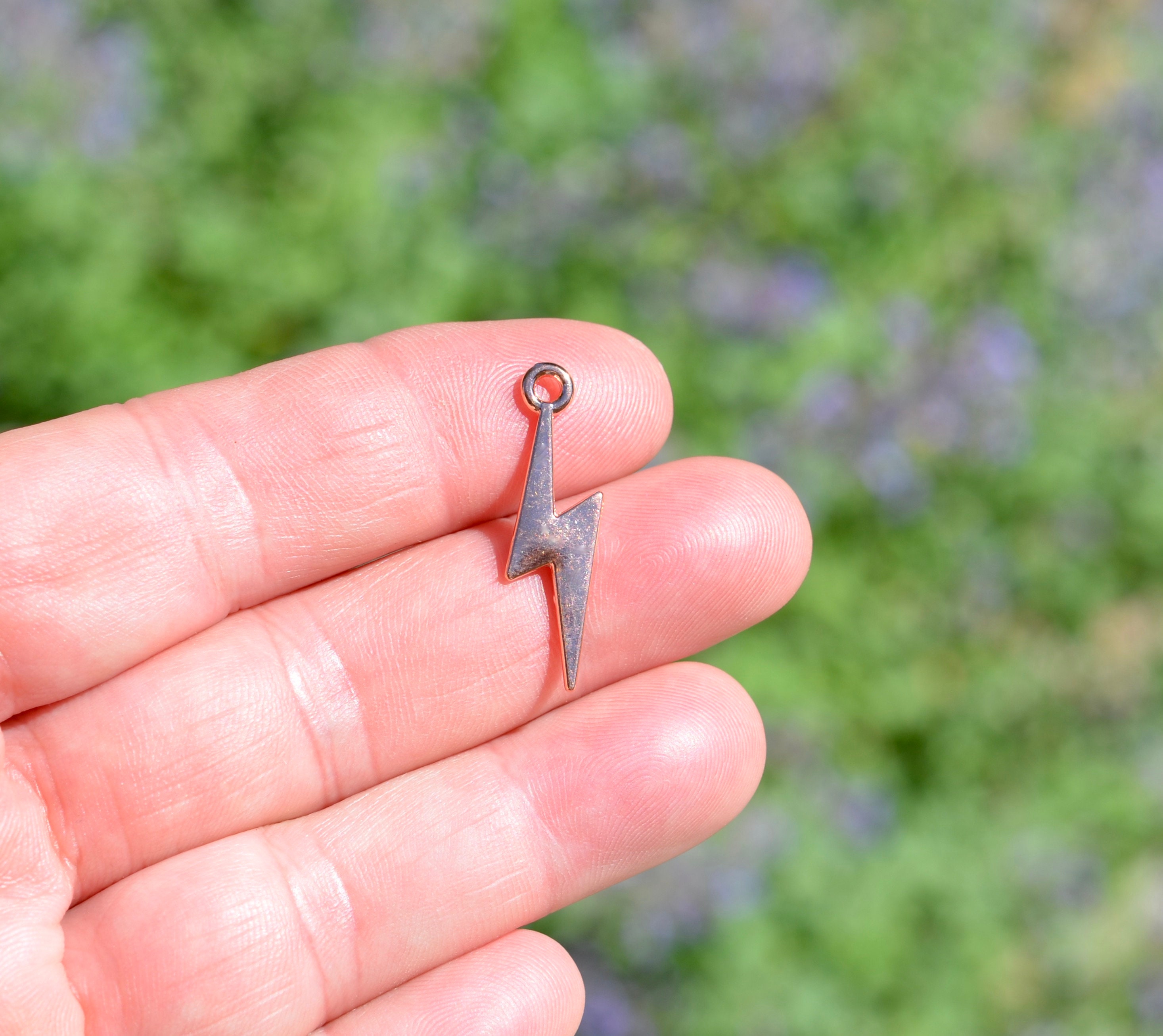 BULK 20 Lightning Bolt Rose Gold Tone Charms GC3362 - Etsy