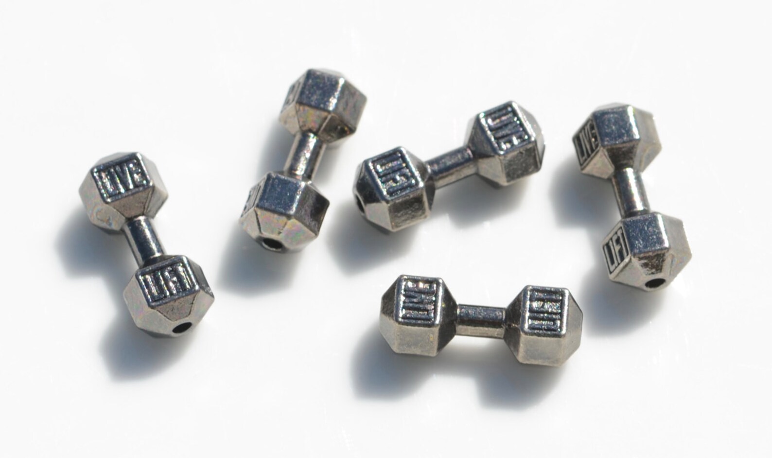 10 Gunmetal Barbell Beads BD617 - Etsy