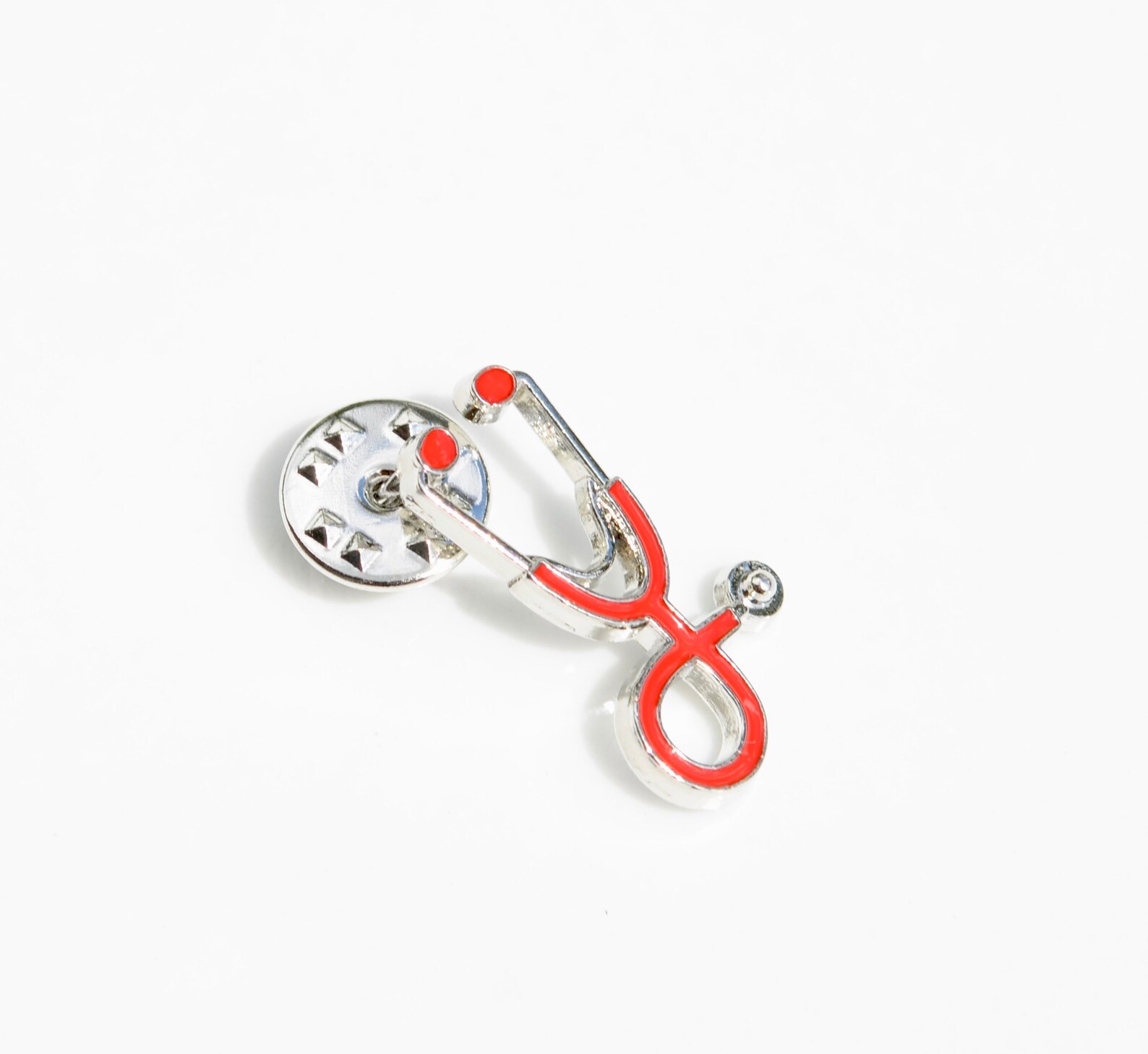 1 Red Enamel Stethoscope Silver Tone Pin SC6891 - Etsy