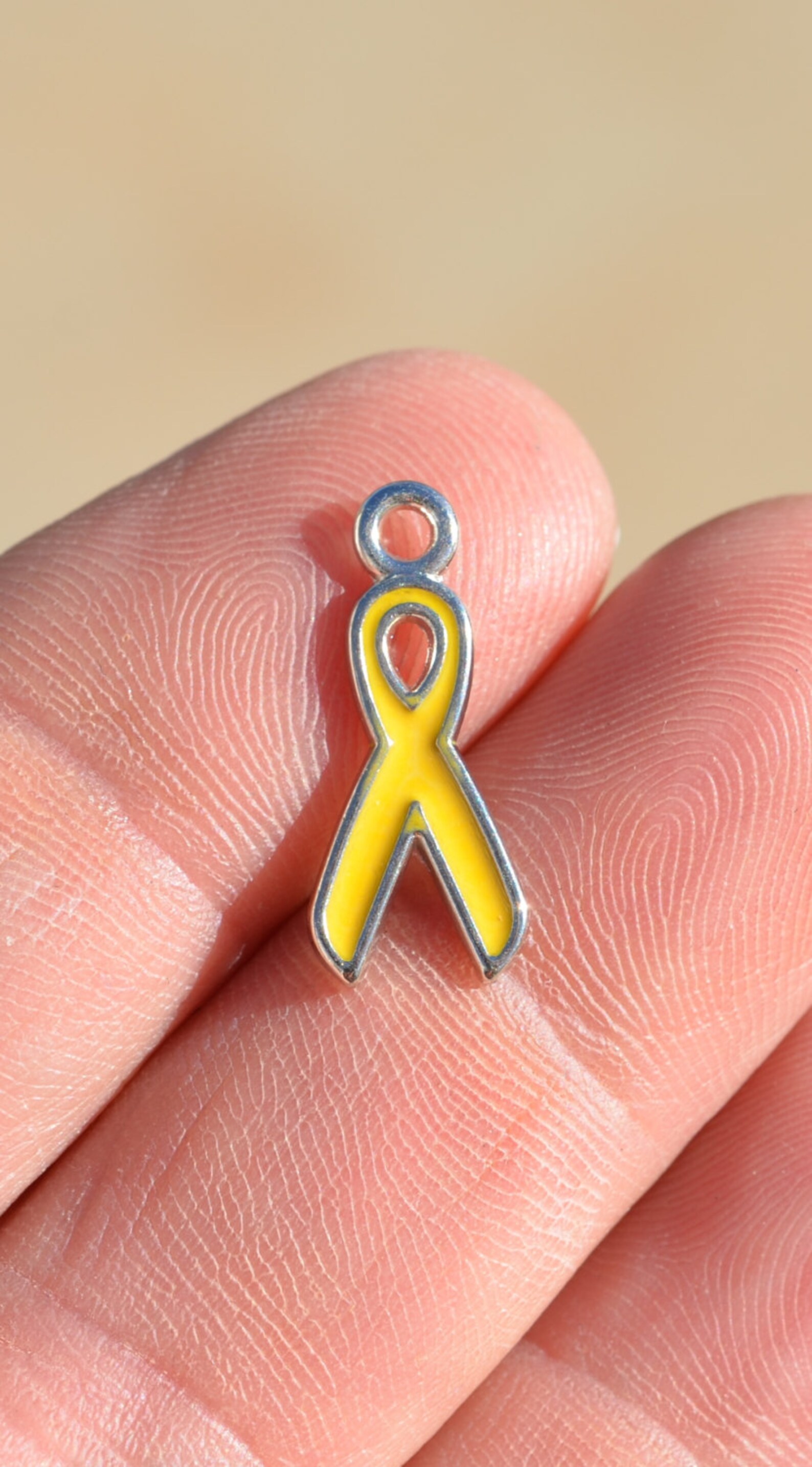 1 Yellow Enamel Cancer Awareness Ribbon Charm SC3044 | Etsy