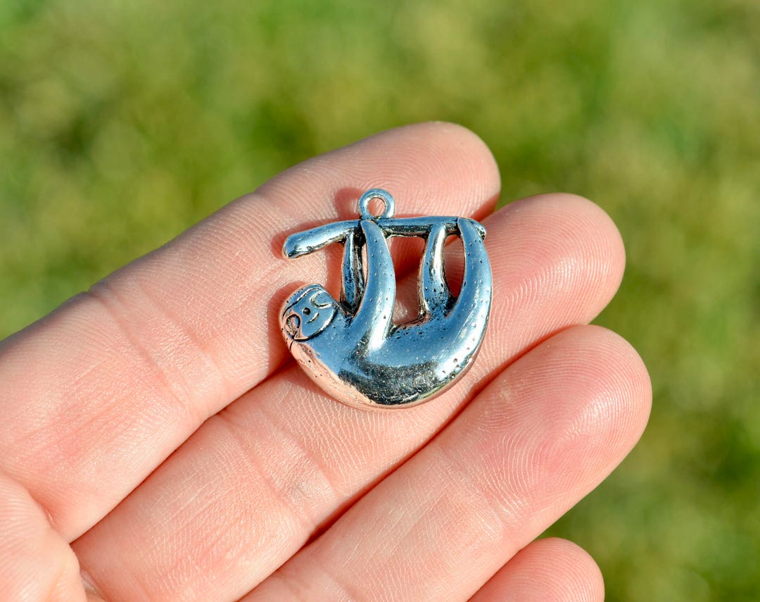 5 Sloth Silver Tone Charms SC5443 - Etsy
