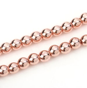 1 Strand Rose Gold Plated Hematite 7mm Round Beads BD1001 | Etsy