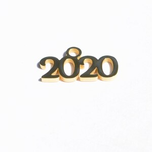 1 Year 2020 Gold Plated Stainless Steel Charm GC2401 - Etsy