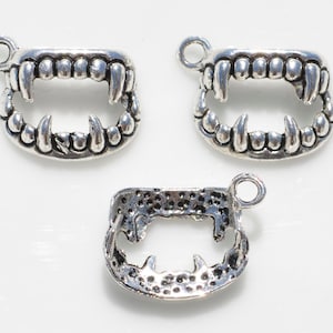 1 Vampire Teeth Silver Tone Charm SC1825 - Etsy
