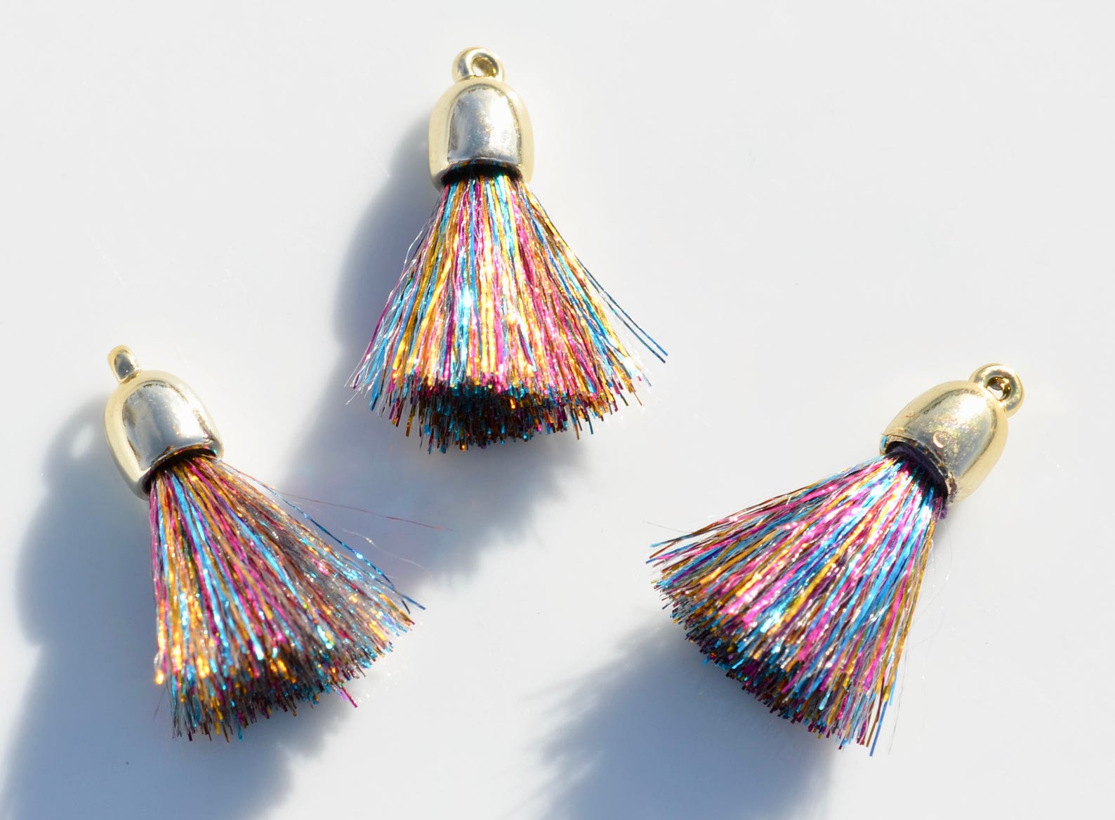 10 Multi Colored Tassel Charms SC5247 - Etsy