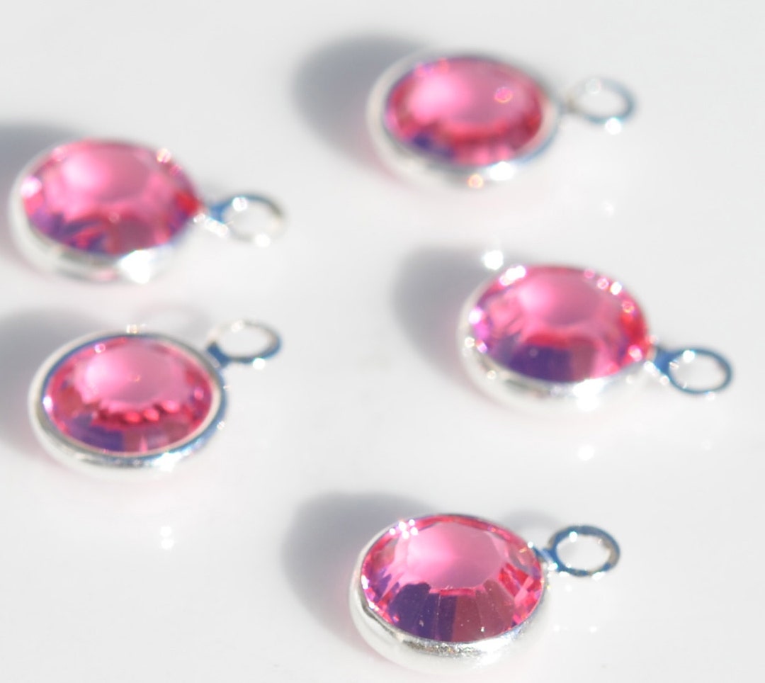 BULK 10 Light Rose Swarovski Silver Plated Birthstone Channel 6mm ...
