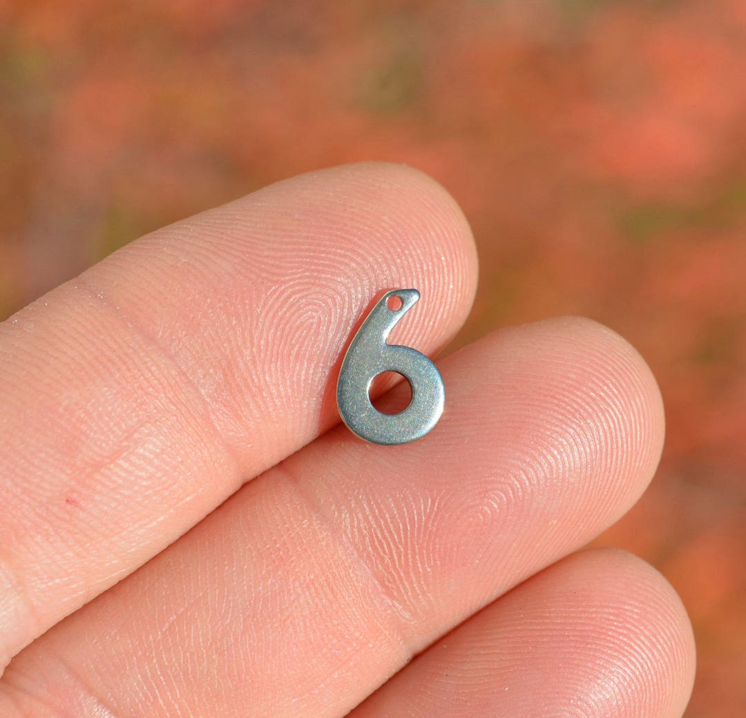 1 Stainless Steel Number 6 Charm SC5082 - Etsy