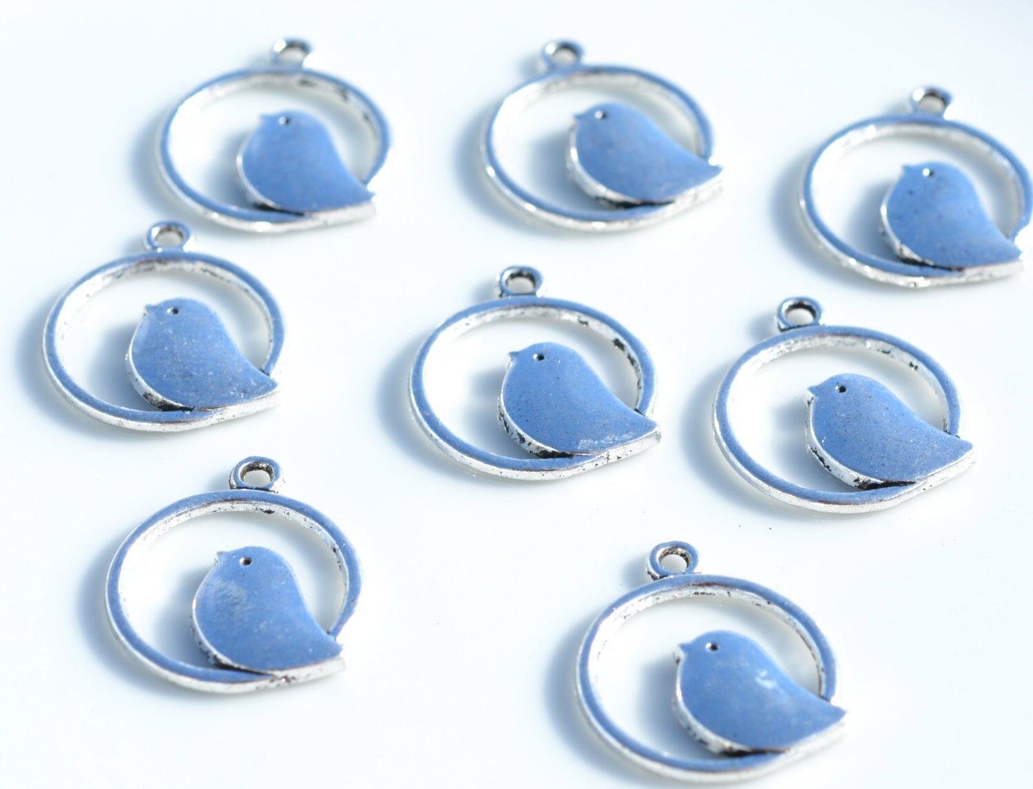 1 Bird on a Perch Silver Tone Charm SC5153 - Etsy