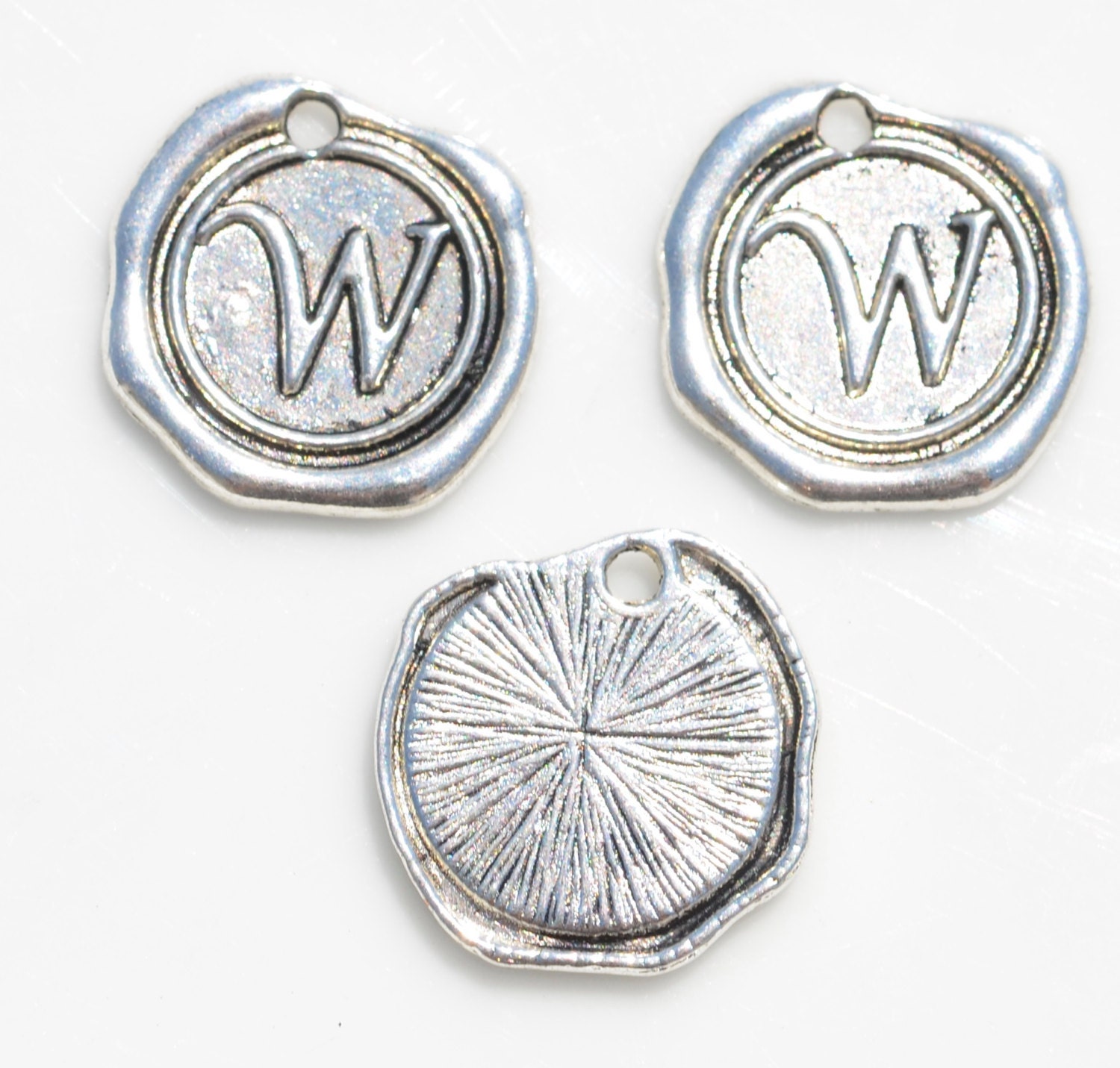 1 Letter W, Wax Stamp Silver Tone Charm SC2341 - Etsy