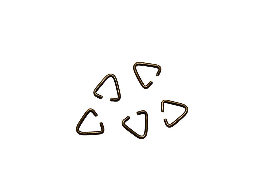 50 Bronze Tone 9 Mm Triangle Jump Ring Pinch Bail F124 - Etsy