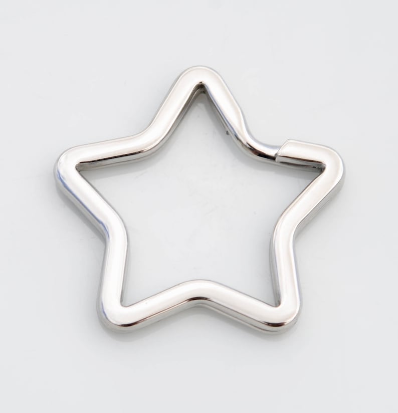 1 Stainless Steel Star Shape Split Key Ring F319 - Etsy